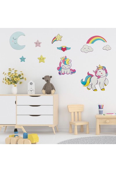 Okutan Hobi Kolay Yapıştırabilir Unicorn 11 Parça Ahşap Duvar Seti Okutan Hobi Kolay Yapıştırabilir Unicorn 11 Parça Ahşap Duvar Seti