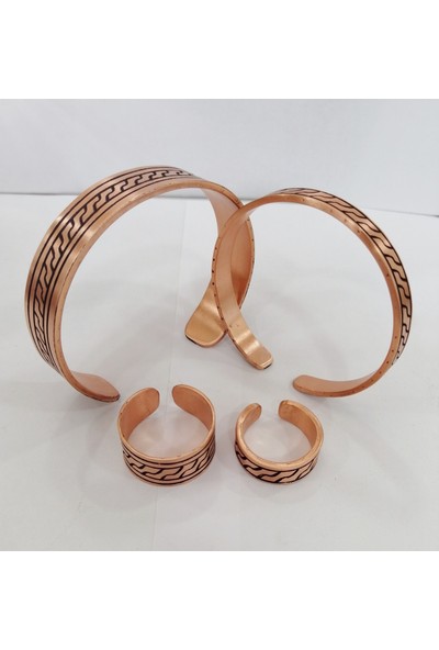 Abargb Çift Sevgili Bilekliği ve Yüzük Seti El Yapımı Bakır Abargb Çift Sevgili Bilekliği ve Yüzük Seti El Yapımı Bakır