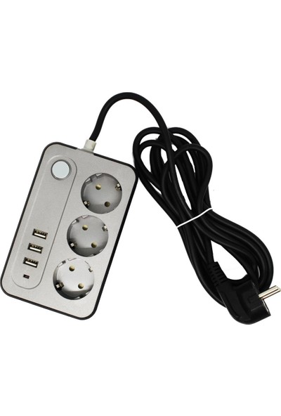 Techmaster Akım Çocuk Korumalı Priz - 3m