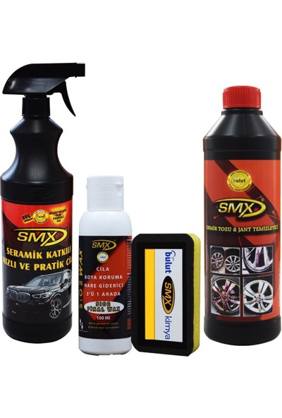 Smx Demirtozu & Jant Temizleyici - Seramik Katkılı Hızlı Cila - 3'ü1 Arada Hare Giderici & Boya Koruma & Cila ( 100 ml ) Smx Demirtozu & Jant Temizleyici - Seramik Katkılı Hızlı Cila - 3'ü1 Arada Hare Giderici & Boya Koruma & Cila ( 100 ml )