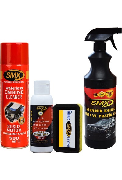 Smx Susuz Motor Temizleme Sprey - Seramik Katkılı Hızlı Cila - 3'ü1 Arada Hare Giderici & Boya Koruma& Cila ( 100 ml ) Smx Susuz Motor Temizleme Sprey - Seramik Katkılı Hızlı Cila - 3'ü1 Arada Hare Giderici & Boya Koruma& Cila ( 100 ml )