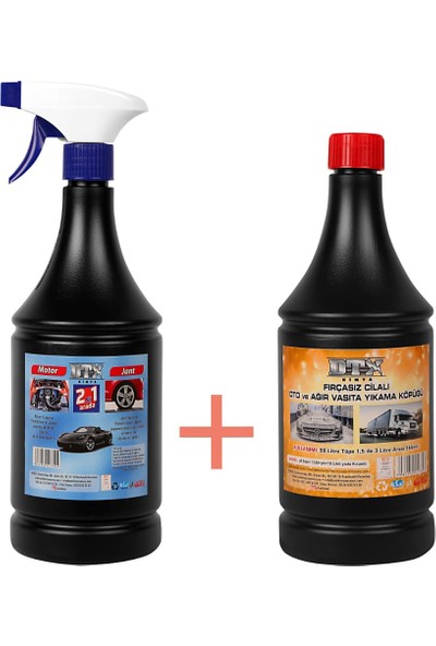 Dtx Kimya Motor ve Jant Temizleme Sıvısı 2’si 1 Arada 1 lt & Oto Motor ve Tır Yıkama Şampuanı 1 lt Dtx Kimya Motor ve Jant Temizleme Sıvısı 2’si 1 Arada 1 lt & Oto Motor ve Tır Yıkama Şampuanı 1 lt