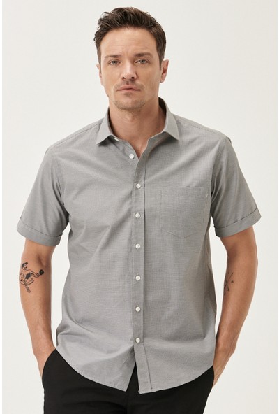 Altınyıldız Classics Regular Fit Klasik Gömlek Yaka Kısa Kollu Yazlık Gömlek