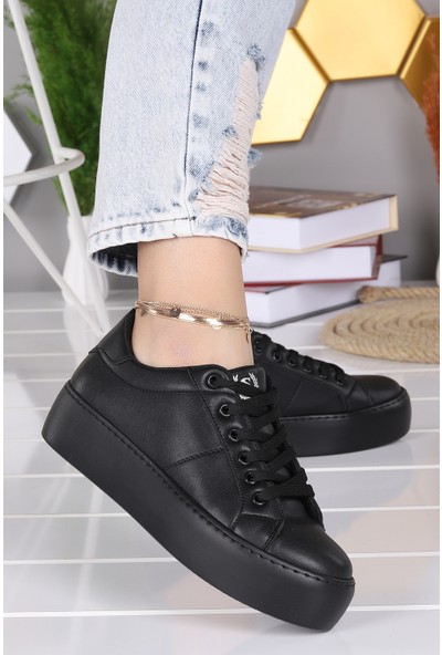 Woggo Pnt 373050 Cilt Günlük Bağcıklı Kadın Ayakkabı