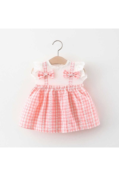 Little Honey Bunnies Pembe Pötikareli Fiyonk Detaylı Elbise Little Honey Bunnies Pembe Pötikareli Fiyonk Detaylı Elbise