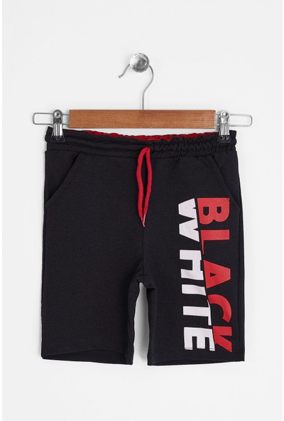 Zepkids Erkek Çocuk Kapri Black White Baskılı 6-9 Yaş Zepkids Erkek Çocuk Kapri Black White Baskılı 6-9 Yaş