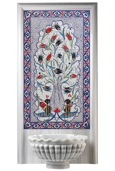 Armada Çini 60x90 Cm Lalezar Desen Kütahya Çini Türk Hamamı Pano Armada Çini 60x90 Cm Lalezar Desen Kütahya Çini Türk Hamamı Pano
