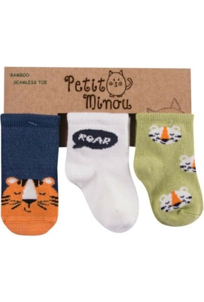Petit Minou 3'lü Roar Soket Bebek Çorabı 2123 Petit Minou 3'lü Roar Soket Bebek Çorabı 2123