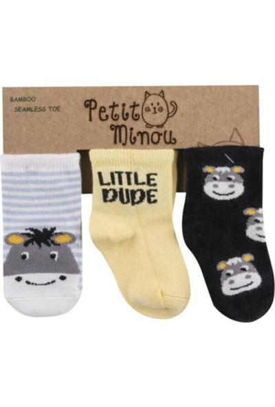Petit Minou 3'lü Little Dude Soket Bebek Çorabı 2119 Petit Minou 3'lü Little Dude Soket Bebek Çorabı 2119