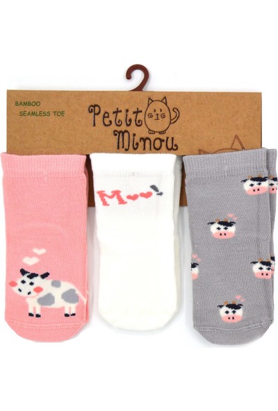 Petit Minou 3'lü Moo Soket Bebek Çorabı 2109 Petit Minou 3'lü Moo Soket Bebek Çorabı 2109
