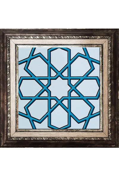 Armada Çini 20 x 20 cm Sp 89-V Turkuaz Beyaz Türkmen Yıldızı Çini Karo Armada Çini 20 x 20 cm Sp 89-V Turkuaz Beyaz Türkmen Yıldızı Çini Karo