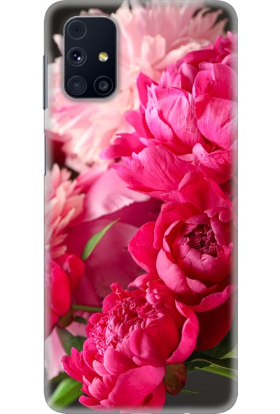 Gramaphone Samsung Galaxy M31S Kılıf Hd Baskılı Kılıf - Kırmızı Beyaz Gül