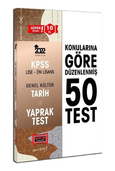 Yargı Yayınevi KPSS 2022 Genel Kültür Tarih Lise Ön Lisans Yaprak Test Yargı Yayınevi KPSS 2022 Genel Kültür Tarih Lise Ön Lisans Yaprak Test
