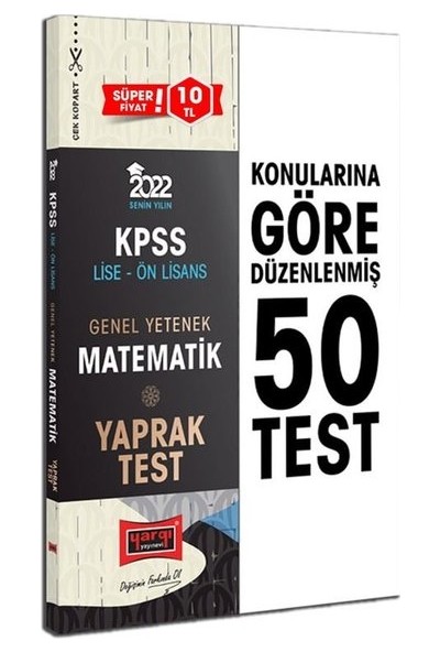 Yargı Yayınevi KPSS 2022 Lise Ön Lisans Genel Yetenek Matematik Yaprak Test Yargı Yayınevi KPSS 2022 Lise Ön Lisans Genel Yetenek Matematik Yaprak Test