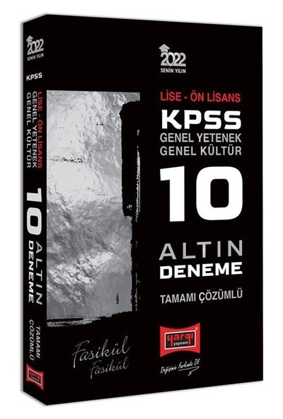 Yargı Yayınevi KPSS 2022 Lise Önlisans 10 Altın Fasikül Deneme Sınavı Yargı Yayınevi KPSS 2022 Lise Önlisans 10 Altın Fasikül Deneme Sınavı