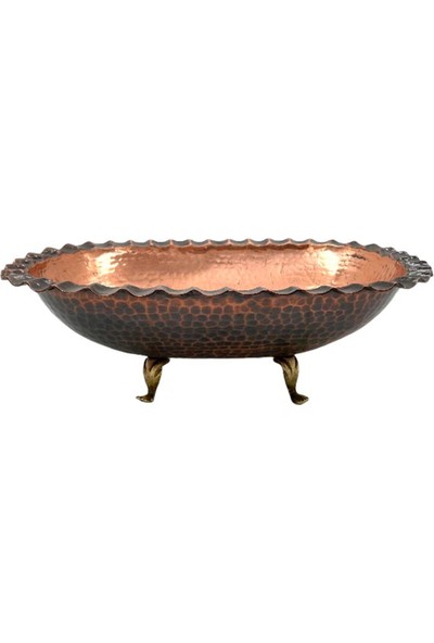 Tanrıkulu Bakırcılık Bakır Kayık Sunumluk Dövvme Işçilikli Ayaklı