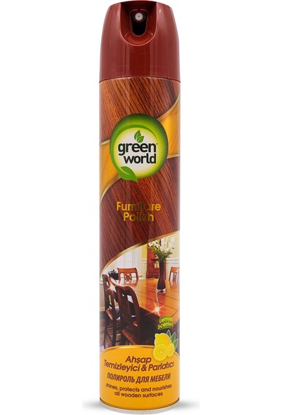 Green World Ahşap Mobilya Temizleyici ve Parlatıcı 300 ml Green World Ahşap Mobilya Temizleyici ve Parlatıcı 300 ml