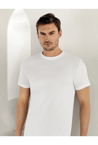 Şahinler Erkek Beyaz Kısa Kollu Kapalı Yaka Penye Atlet ME003 Şahinler Erkek Beyaz Kısa Kollu Kapalı Yaka Penye Atlet ME003