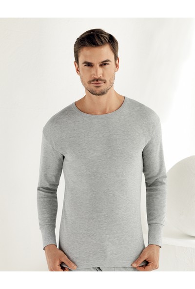 Şahinler Erkek Gri Uzun Kol Bisiklet Yaka İnterlok İçlik ME016