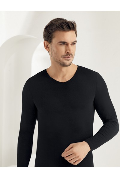 Şahinler Erkek Siyah Uzun Kol V Yakalı Likralı Süprem Atlet ME075 Şahinler Erkek Siyah Uzun Kol V Yakalı Likralı Süprem Atlet ME075