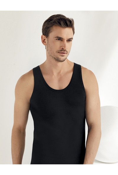 Şahinler Erkek Siyah Geniş Askılı Likralı Süprem Atlet ME067