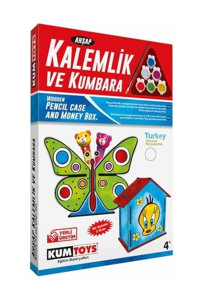 Trend Avm Kumtoys Ahşap Kalemlik ve Kumbara Seti Trend Avm Kumtoys Ahşap Kalemlik ve Kumbara Seti