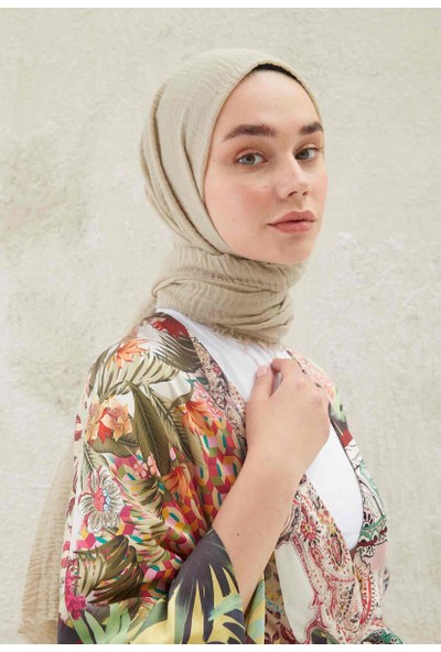 Fresh Scarfs Bürümcük Şal Naturel Bej