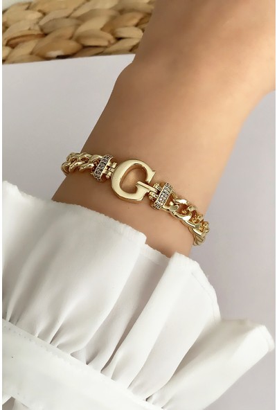 ÇLK Accessories Gold G Harf Bileklik