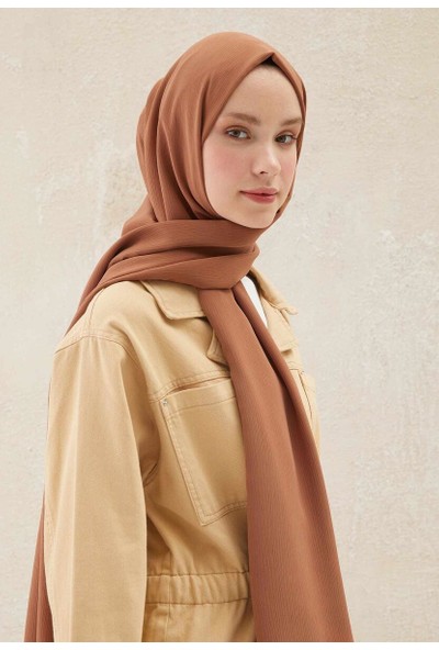 Fresh Scarfs Krinkıl Medine Ipeği Şal Sütlü Kahve