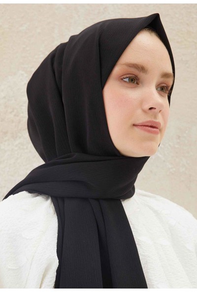 Fresh Scarfs Krinkıl Medine Ipeği Şal Siyah