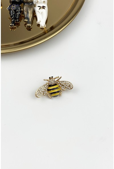 ÇLK Accessories Taşlı Arı Figür Broş