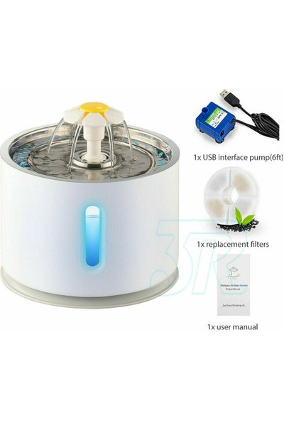 LED USB Otomatik Elektrikli Evcil Hayvan Su Çeşmesi (Yurt Dışından)