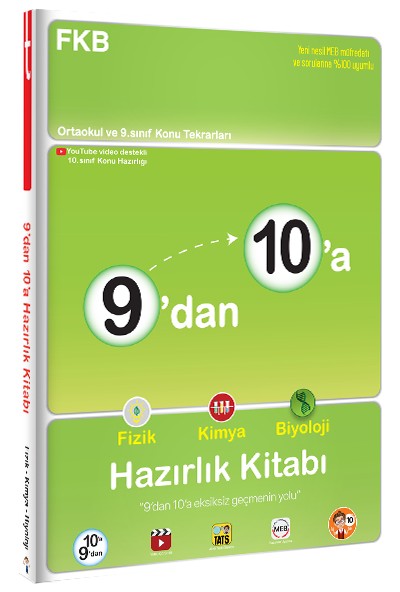 Tonguç Akademi Yayınları 9'dan 10'a Fizik Kimya Biyoloji Hazırlık Kitabı