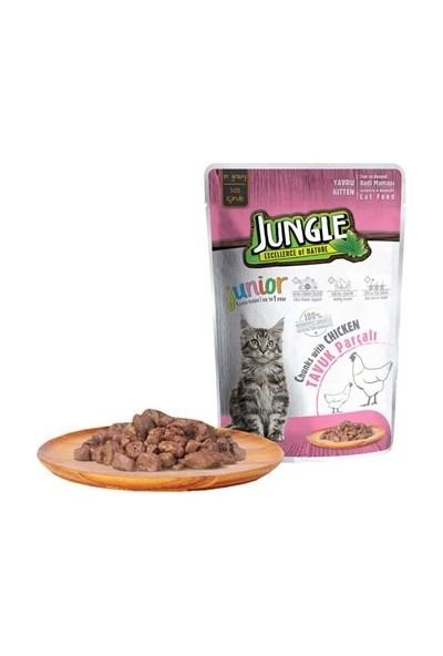 Jungle Pouch Yavru Kedi Tavuklu Soslu Yaş Mama Jungle Pouch Yavru Kedi Tavuklu Soslu Yaş Mama
