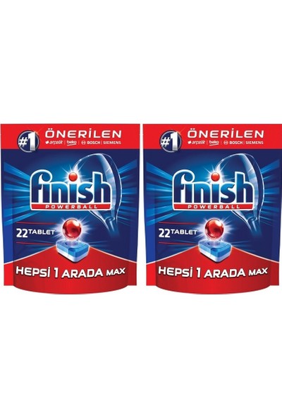 Finish Hepsi Bir Arada Bulaşık Makinesi Deterjanı Tablet 22 x 2 Finish Hepsi Bir Arada Bulaşık Makinesi Deterjanı Tablet 22 x 2