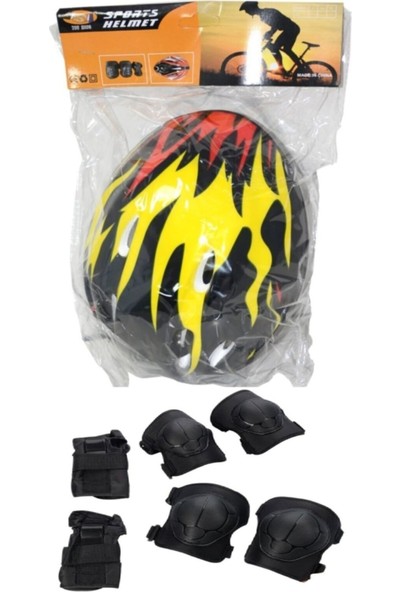 Çocuk Kask Bisiklet Paten Scooter Koruyucu Kask 7 Parça Çocuk Kask Bisiklet Paten Scooter Koruyucu Kask 7 Parça
