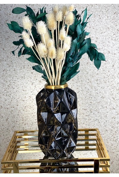 Mirsa Global Vazo Ayışığı Siyah Mermer Desenli Mirsa Global Vazo Ayışığı Siyah Mermer Desenli