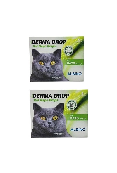 Albino Maxi Derma Drop Doğal Kedi Ense Damlası 5’li Damla Paketi (5x1 Gr.) x 2 Adet Albino Maxi Derma Drop Doğal Kedi Ense Damlası 5’li Damla Paketi (5x1 Gr.) x 2 Adet