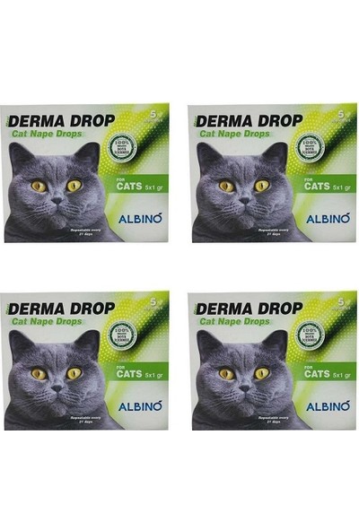 Albino Maxi Derma Drop Doğal Kedi Ense Damlası 5’li Damla Paketi (5x1 Gr.) x 4 Adet Albino Maxi Derma Drop Doğal Kedi Ense Damlası 5’li Damla Paketi (5x1 Gr.) x 4 Adet