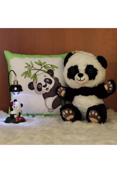 Hediye Kanalı Panda Işıklı Biblo Panda 28 cm Peluş Oyuncak Panda Puf Yastık Hediye Kanalı Panda Işıklı Biblo Panda 28 cm Peluş Oyuncak Panda Puf Yastık