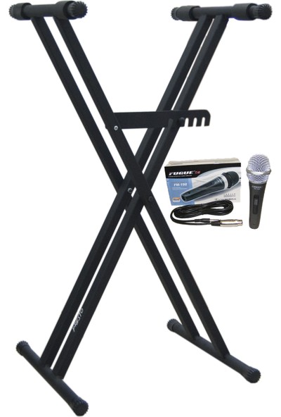 Presto Old/dbl Klavye Org Sehpası Standı + Fugue FM198B Mikrofon