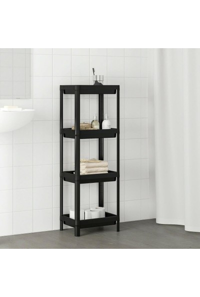 Trend Maison Çok Amaçlı Raf Ünitesi 4 Katlı Mutfak Banyo Düzenleyici Organizer Vesken Siyah Trend Maison Çok Amaçlı Raf Ünitesi 4 Katlı Mutfak Banyo Düzenleyici Organizer Vesken Siyah
