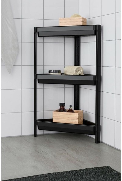 Trend Maison Çok Amaçlı 3 Katlı Köşe Raf Mutfak Banyo Düzenleyici Organizer Vesken Siyah Trend Maison Çok Amaçlı 3 Katlı Köşe Raf Mutfak Banyo Düzenleyici Organizer Vesken Siyah