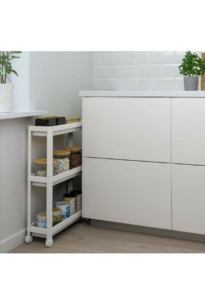 Trend Maison Çok Amaçlı Raf Ünitesi 3 Katlı Slim Tekerlekli Mutfak Banyo Düzenleyici Organizer Vesken Beyaz Trend Maison Çok Amaçlı Raf Ünitesi 3 Katlı Slim Tekerlekli Mutfak Banyo Düzenleyici Organizer Vesken Beyaz