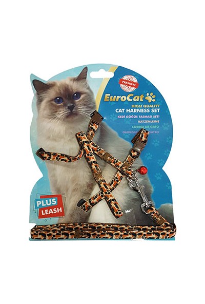 Eurocat Desenli Yetişkin Kedi Göğüs Tasması Leopar Desenli