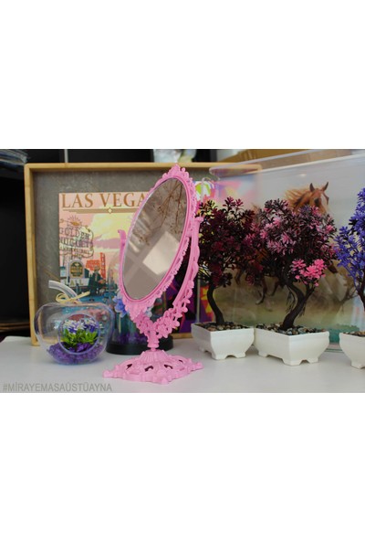 Medizzone Masaüstü Dekoratif Oval Makyaj Aynası Pembe Medizzone Masaüstü Dekoratif Oval Makyaj Aynası Pembe