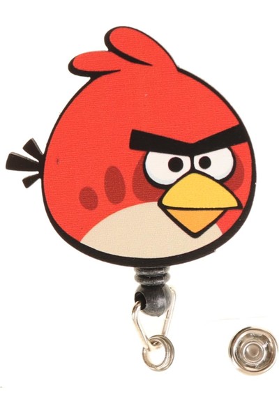 Attach Kırmızı Kuş Tasarım Ahşap Yoyo Yaka Kartlık