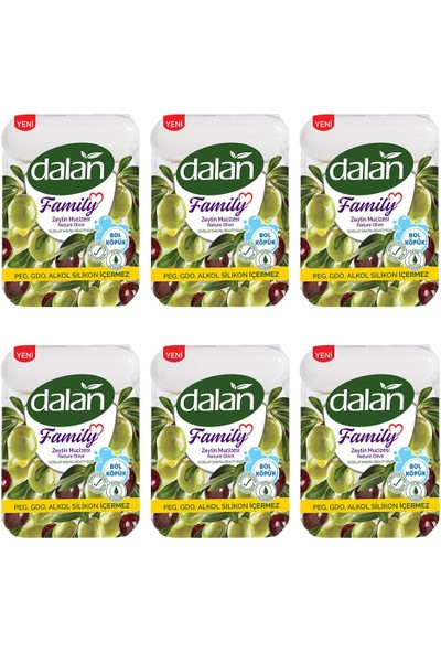 Dalan Famıly Zeytinyağlı Sabun 6'lı Paket 75X4 gr Zeytin Mucizesi Dalan Famıly Zeytinyağlı Sabun 6'lı Paket 75X4 gr Zeytin Mucizesi