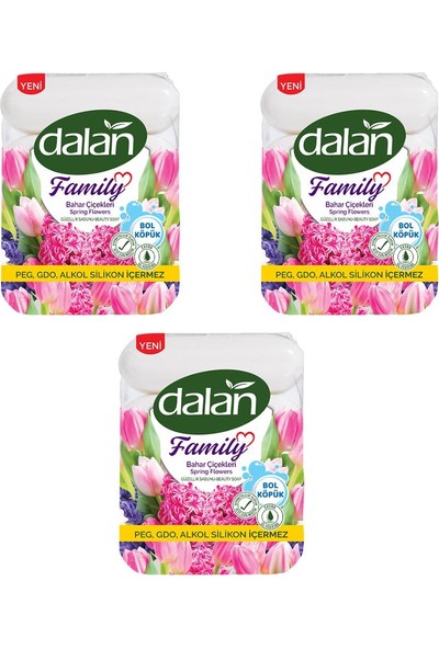 Dalan Famıly Sabun Bahar Çiçekleri 3'lü Paket 75X4 gr Dalan Famıly Sabun Bahar Çiçekleri 3'lü Paket 75X4 gr
