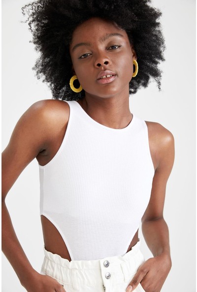 DeFacto Halter Yaka Bel Dekolteli Slim Fit Bodysuit V3414AZ21HS